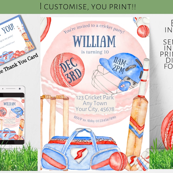 Cricket Themed Birthday Invitation - Etsy