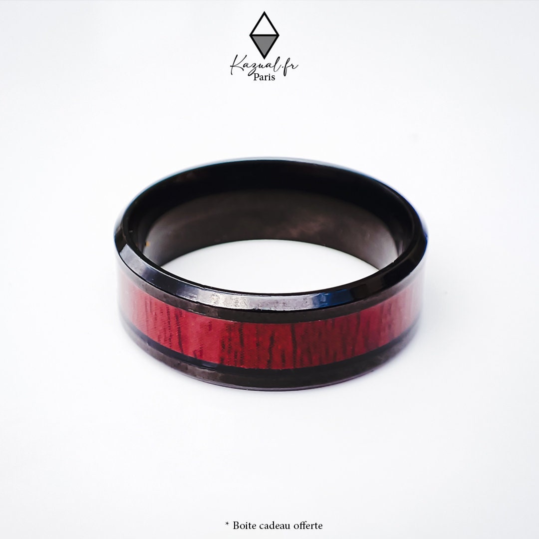 Black Vantablack Ring With a Dark Wood Band - Etsy