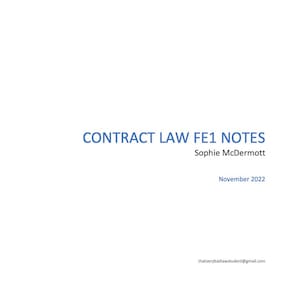 Contract Law March 2024 FE1 Revision Booklet With Script - Etsy