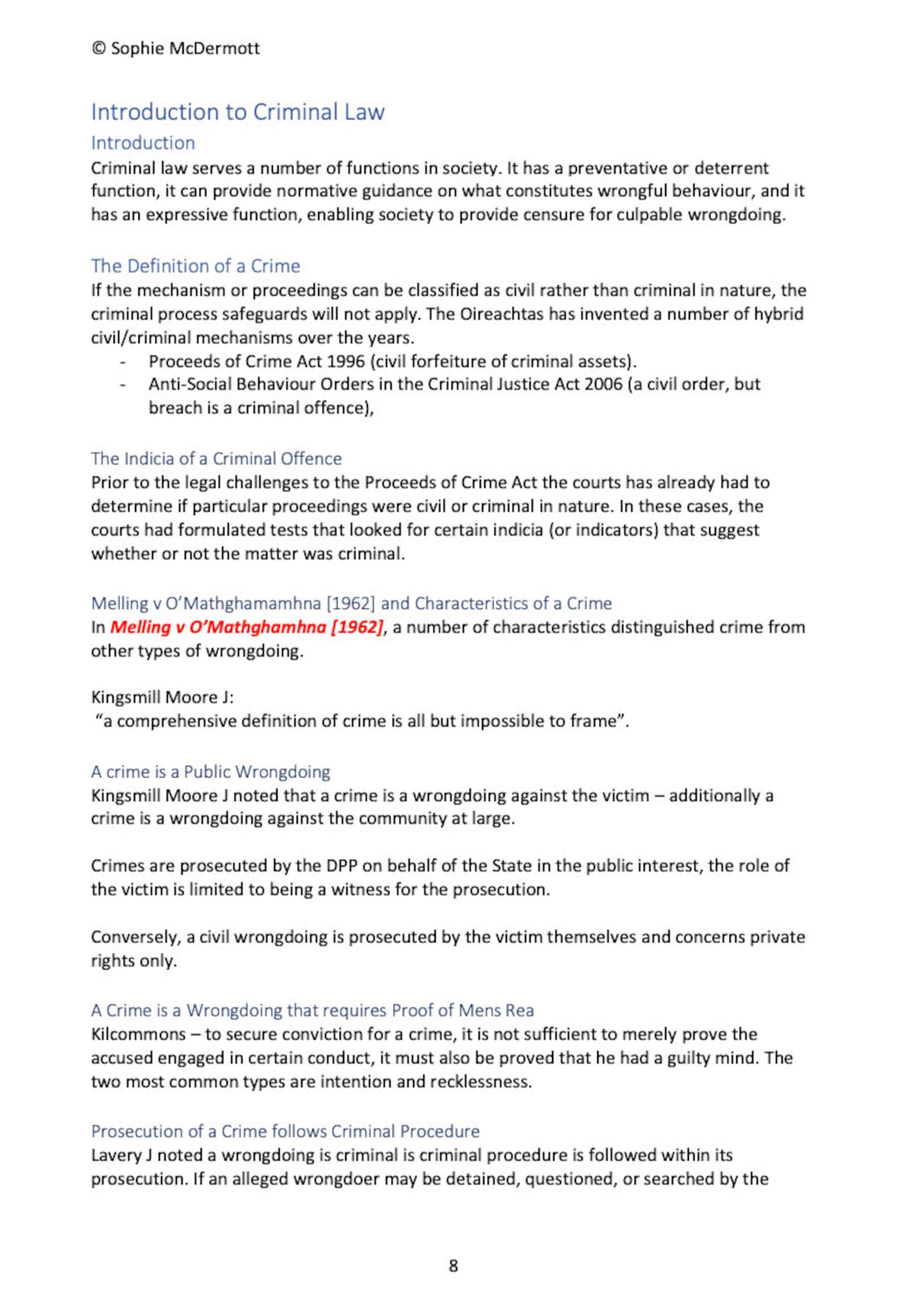 Criminal Law FE1 Exam Notes pass Mark 66% - Etsy Ireland