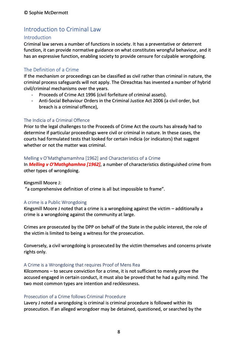 Criminal Law FE1 Exam Notes (pass Mark 66%) - Etsy