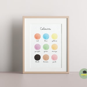 Colours Poster, Educational Colors Print, Montessori Wall Art, Nursery ...
