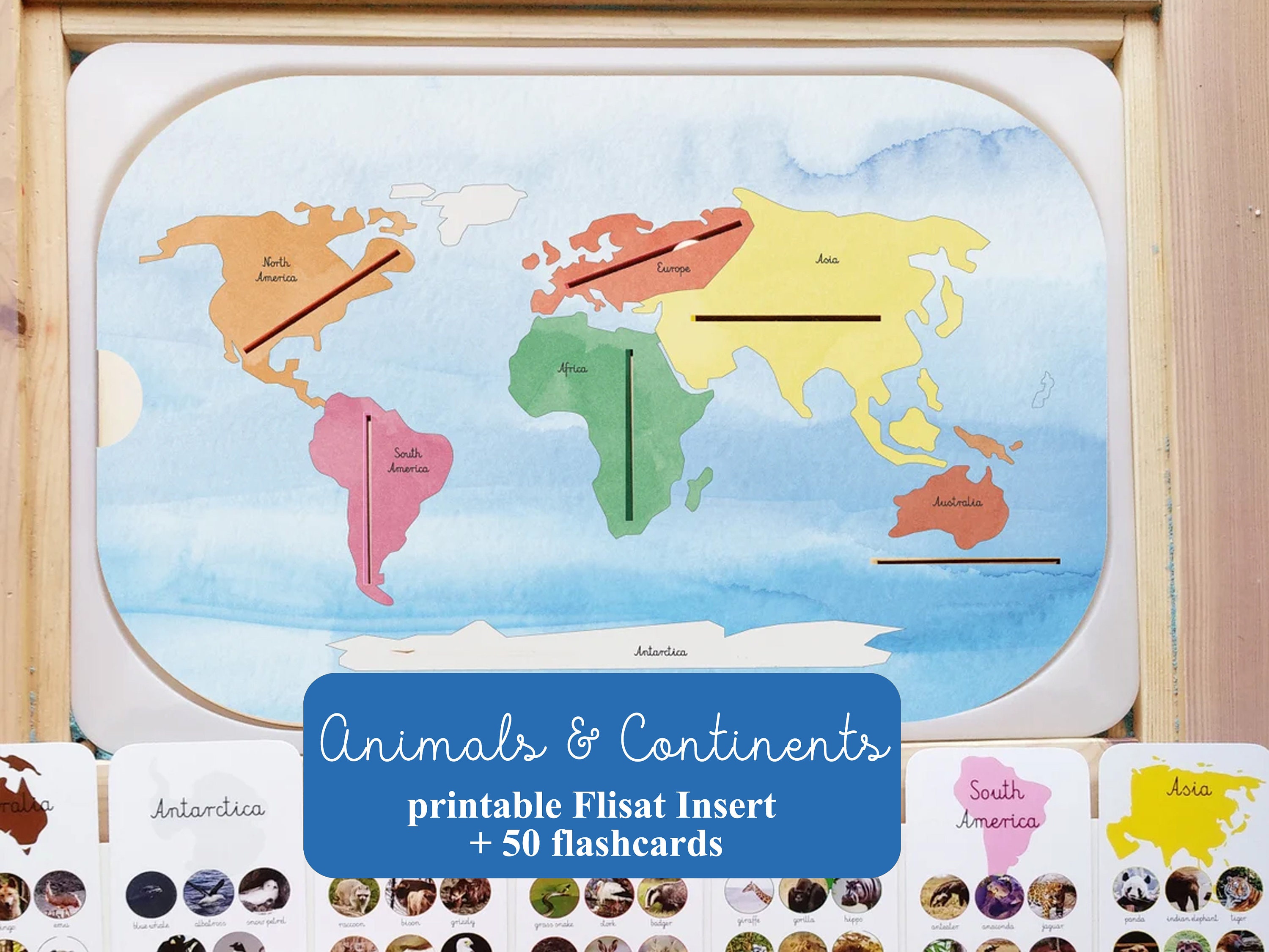 Map of the World Flisat Insert PRINTABLE World Map Animals - Etsy