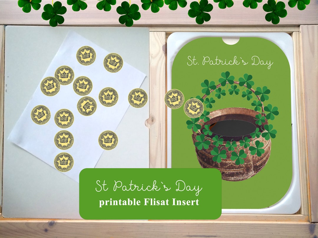 St Patricks Day Flisat Insert, PRINTABLE Kids Activity, Pot of Gold ...