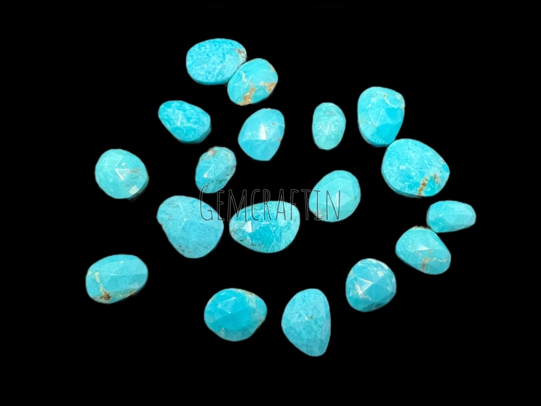 Natural Arizona Turquoise Rose Cut Slice Cabochon | 7x10-10x13mm | Mix ...