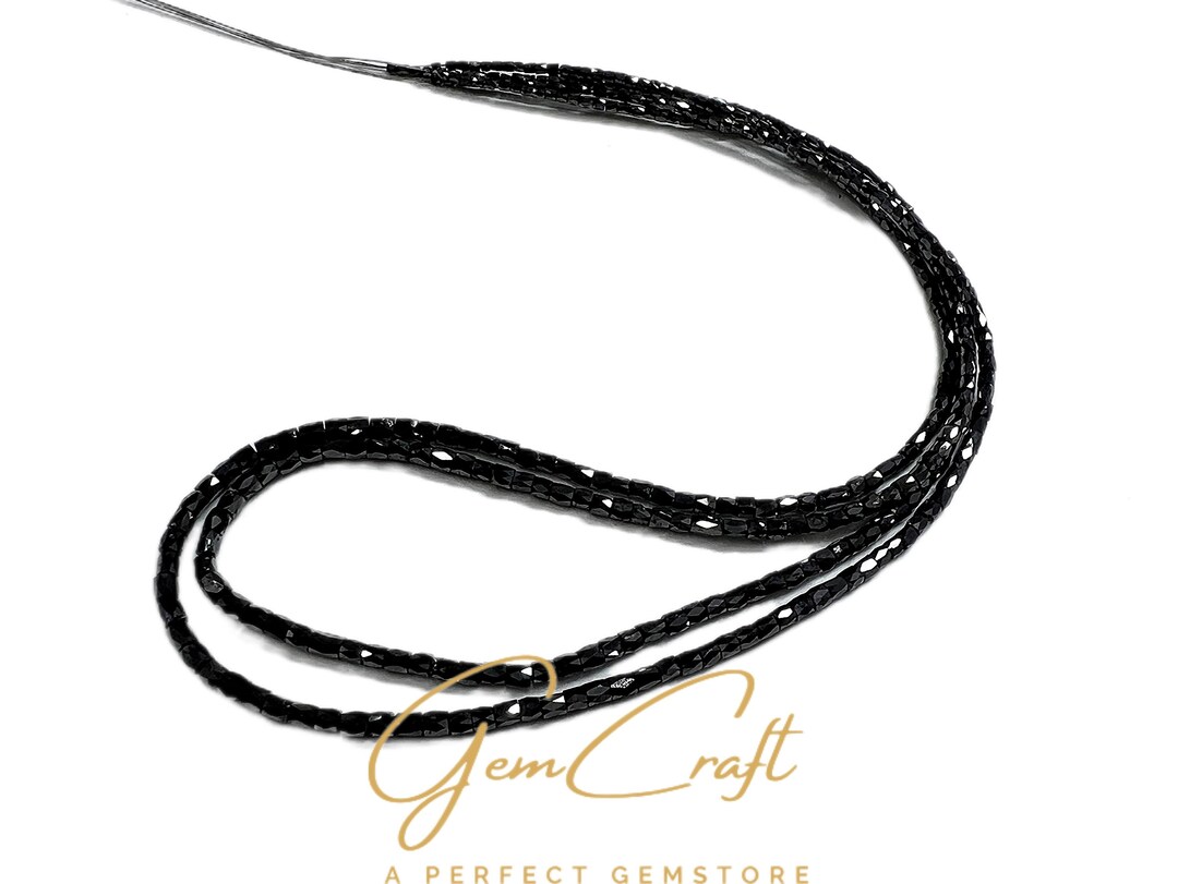 Natural Black Diamond Faceted Pipe Shape Beads 1.5-2.20 Mm - Etsy