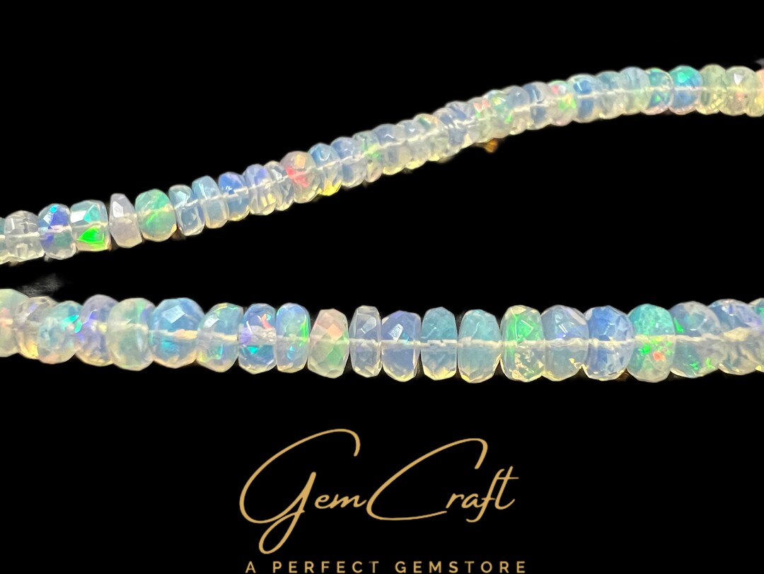 AAA Quality Natural Ethiopian Opal Rondelle Faceted Beads 3-5mm 16 ...