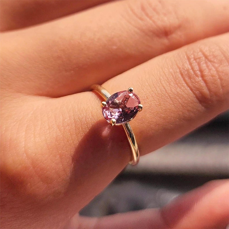 14K Gold Diaspore Solitaire Ring: Color Changing Engagement Ring - Etsy