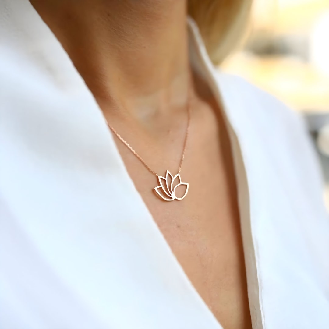 Gold Lotus Flower Talisman Necklace: A Spiritual Jewellery Gift Pendant ...
