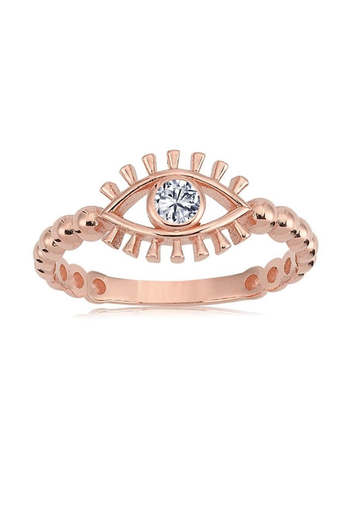 Evil Eye Gold Ring, Dainty Minimalist Gold Jewelry, Sterling Silver ...