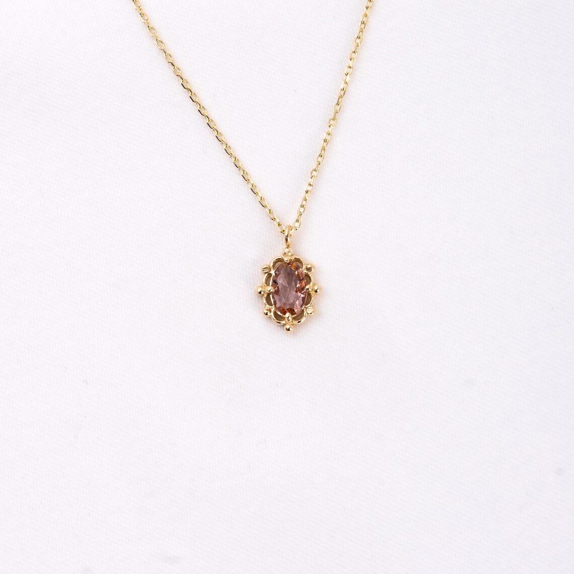 14K Gold Diaspore Color Changing Necklace: Scintillation Stone Jewelry ...