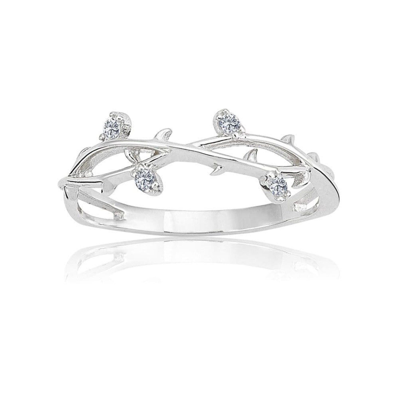 14K Solid Gold Ivy Ring, Olive Leaf Jewelry, Leaf Ring, Wrap Ring, Branch, Simple Gold Ring for ...