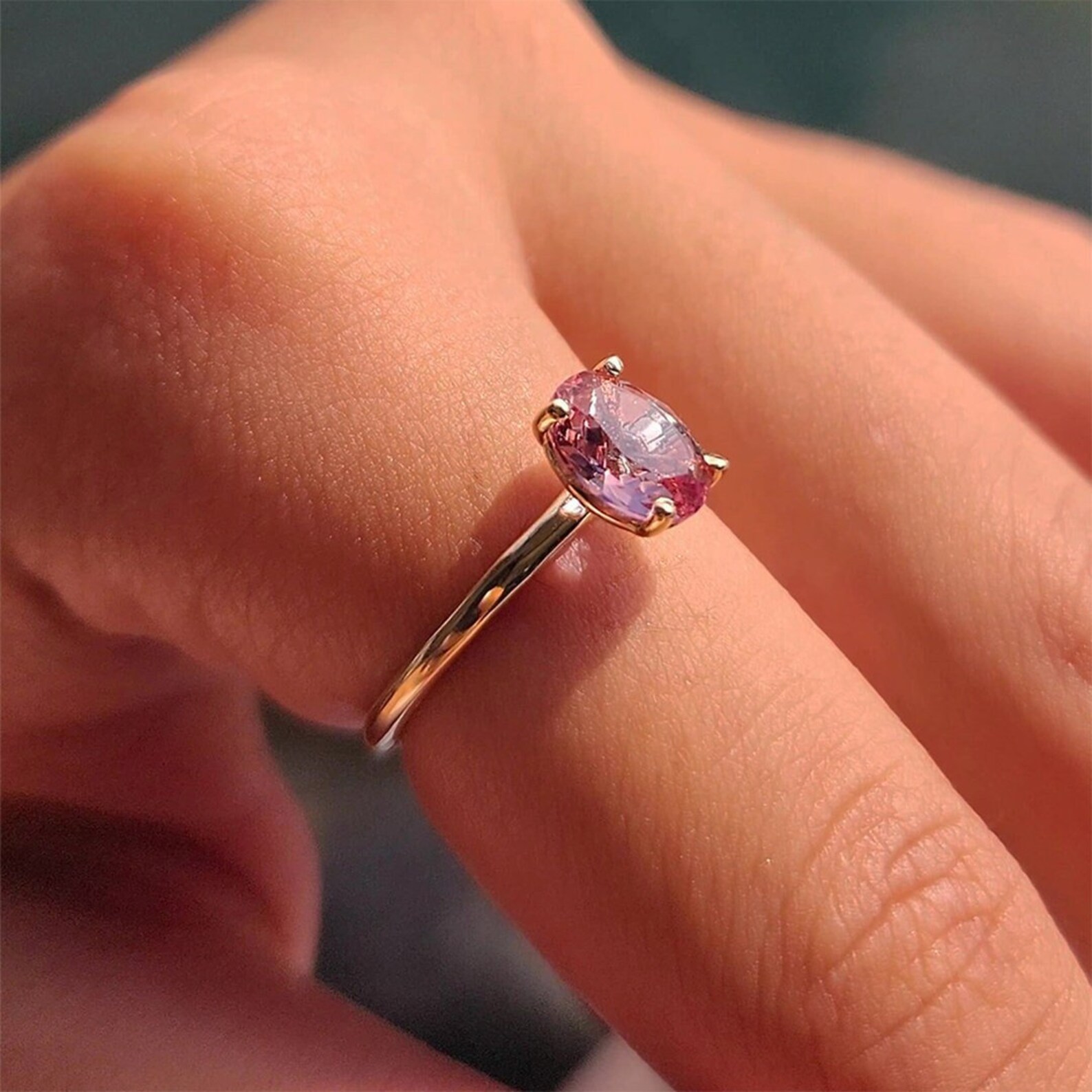 14K Gold Diaspore Solitaire Ring: Color Changing Engagement Ring - Etsy