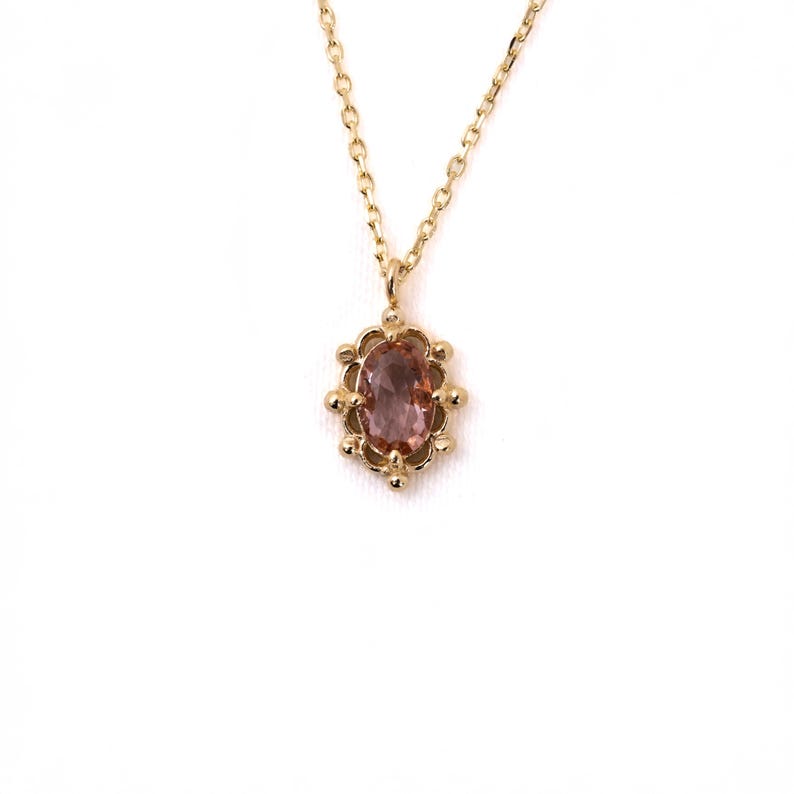 14K Gold Diaspore Color Changing Necklace: Scintillation Stone Jewelry ...