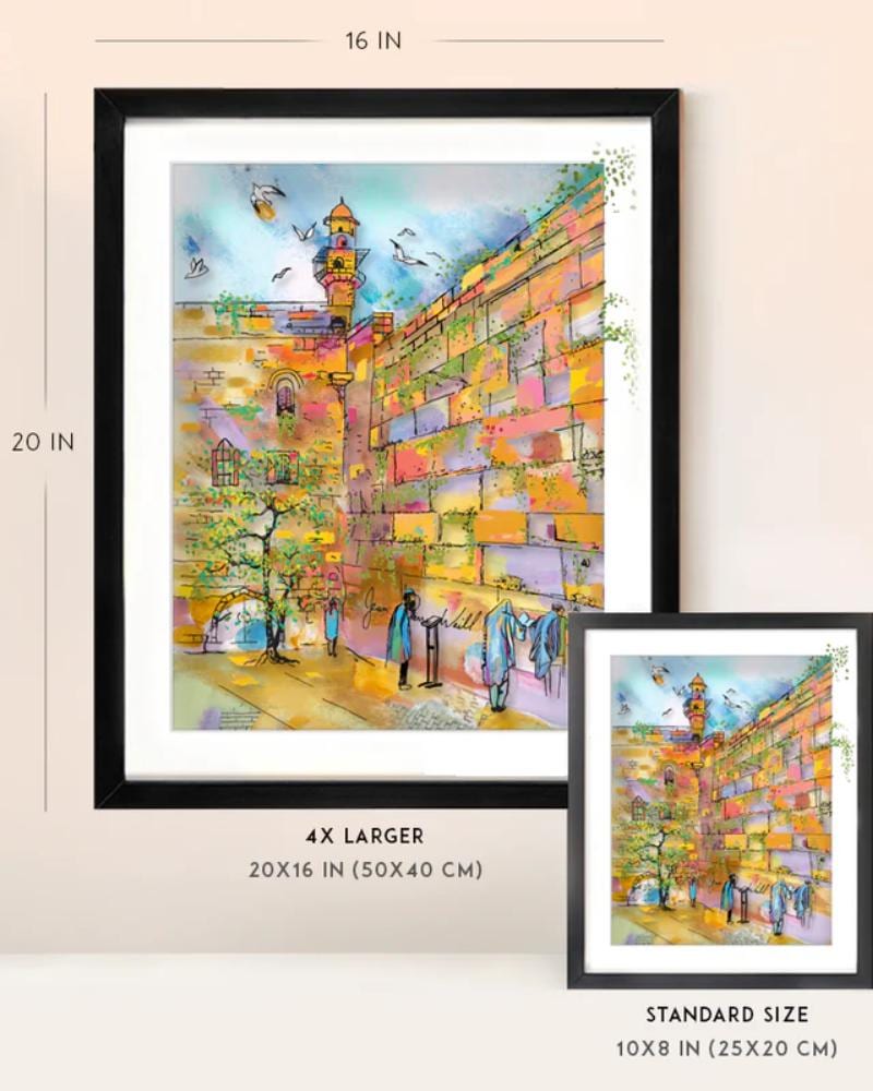 Kotel Painting, Wall of Prayer - 3D Painting on Glass of the Western ...
