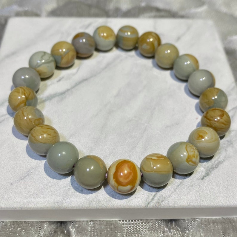 Alashan Agate Blue Yellow Caramel Pastel Coloured Oil Painting Pattern ...