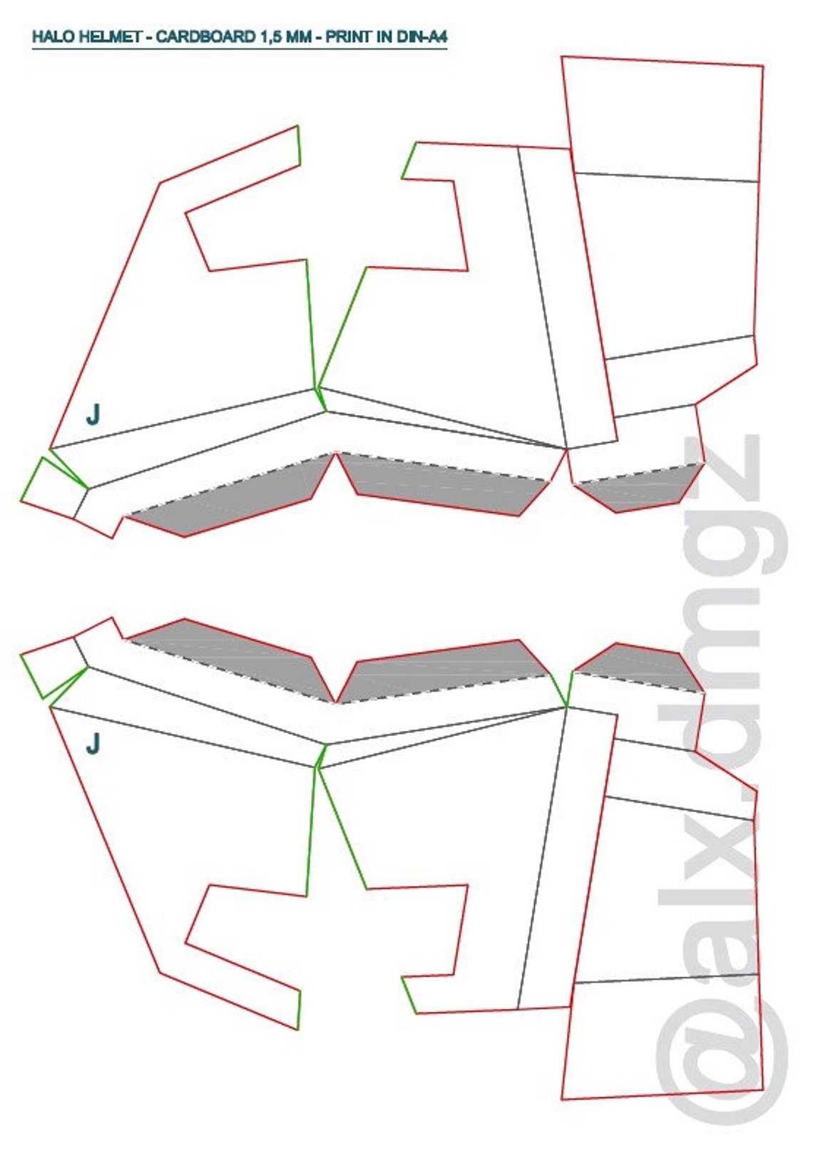 SPARTAN HALO Helmet Template. DIY Plans for Making a Cardboard Helmet ...