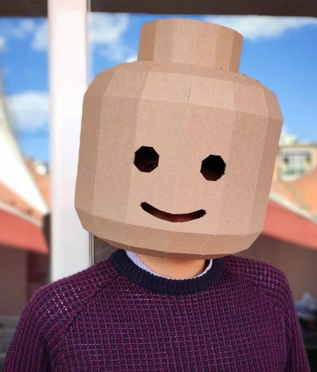Plantilla Para Máscara BRICKHEAD En Cartón - Etsy