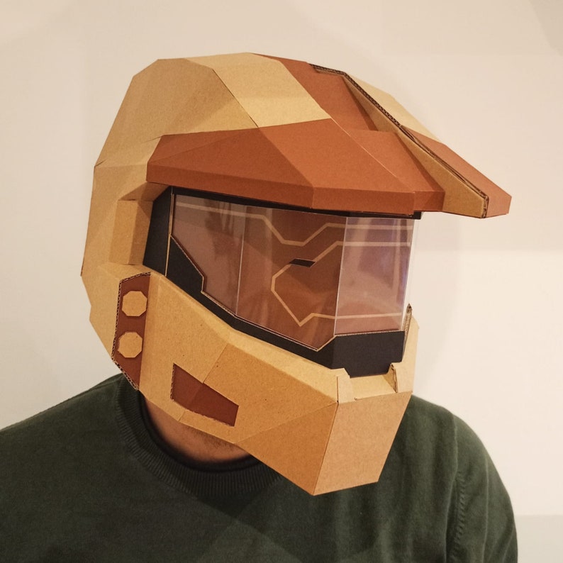 SPARTAN HALO Helmet Template. DIY Plans for Making a Cardboard Helmet ...
