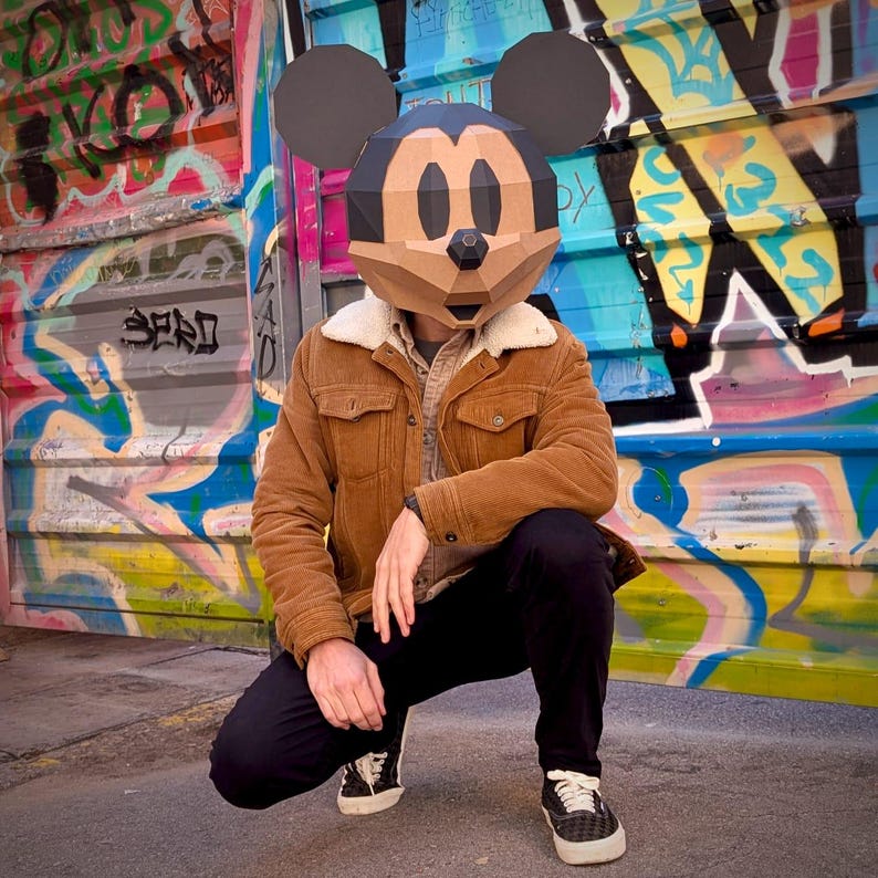 Mickey Mouse Template. DIY Plans for Making a Cardboard Mask - Etsy