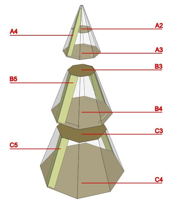CHRISTMAS TREE Template. DIY Plans for Making a Cardboard Christmas ...