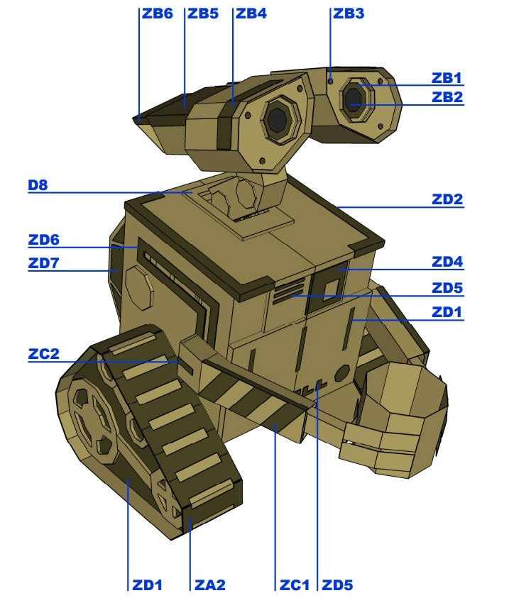 WALL-E Template. Planos DIY Para Confección De Figura En Cartón - Etsy