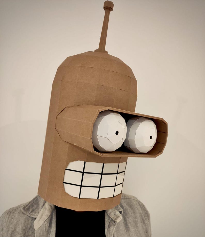 BENDER Template. DIY Plans for Making a Cardboard Mask. - Etsy