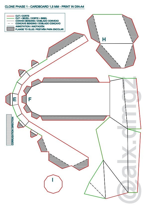 CLONE PHASE 1 Template. DIY Plans for Making a Cardboard Helmet - Etsy