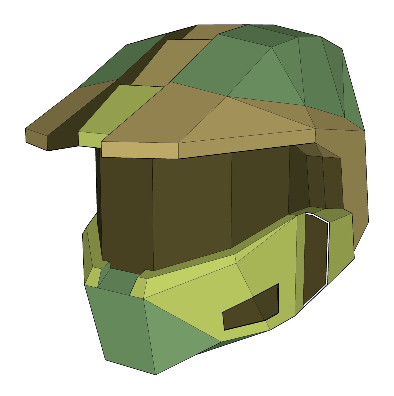 SPARTAN HALO Helmet Template. DIY Plans for Making a Cardboard Helmet ...