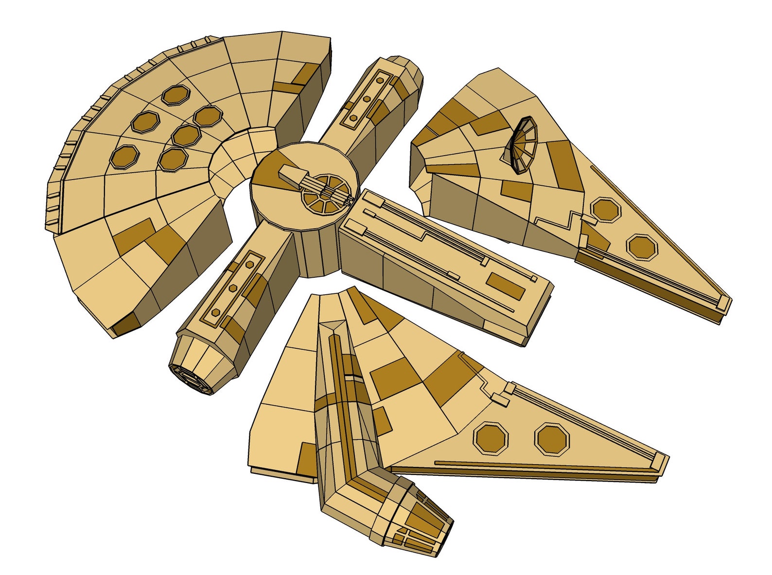 MILLENIUM FALCON DIY Plans for Making a Ship Out of Cardboard and ...
