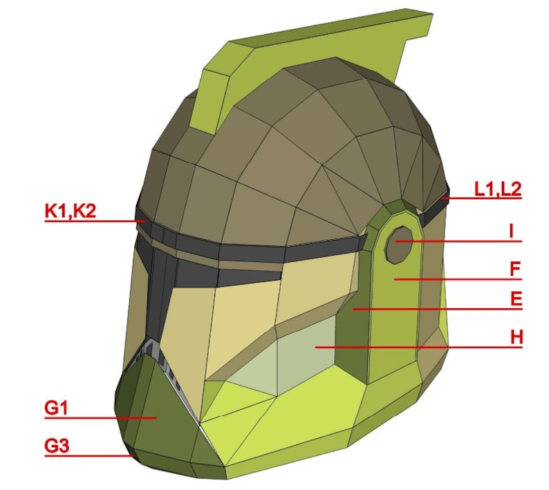 CLONE PHASE 1 Template. DIY Plans for Making a Cardboard Helmet - Etsy