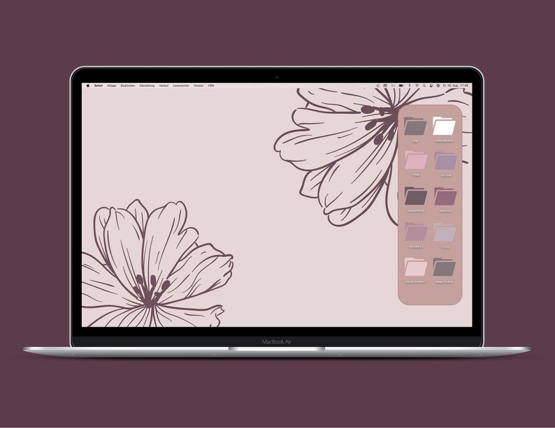 Desktop Icons Pink & Purple, Desktop Wallpapers, Organization, MacBook ...