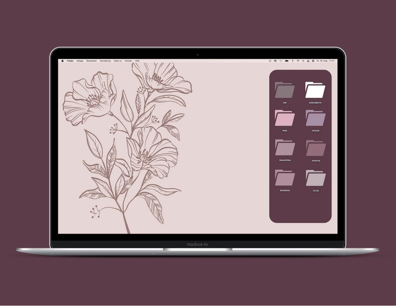 Desktop Icons Pink & Purple, Desktop Wallpapers, Organization, MacBook ...