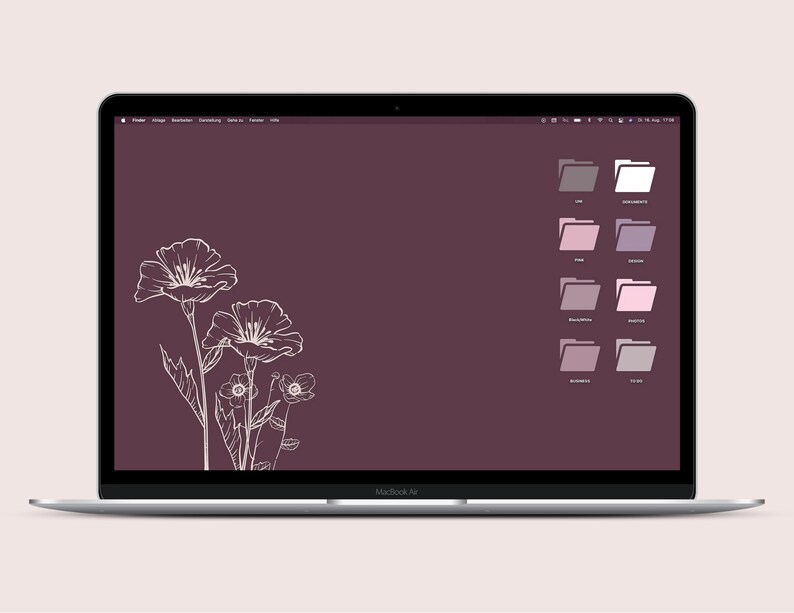 Desktop Icons Pink & Purple, Desktop Wallpapers, Organization, MacBook ...