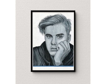 Justin Bieber Portrait - Etsy