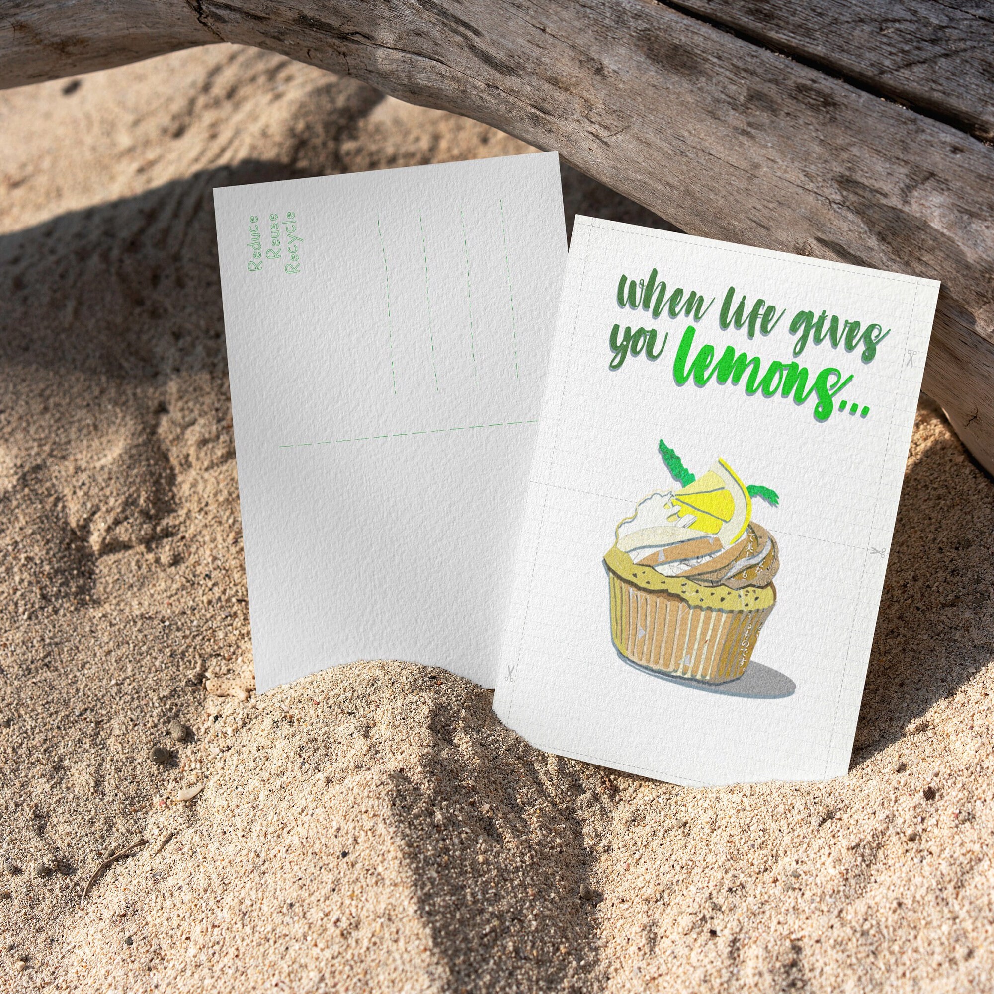 Kaart When Life Gives You Lemons Collage Illustratie Gemaakt - Etsy