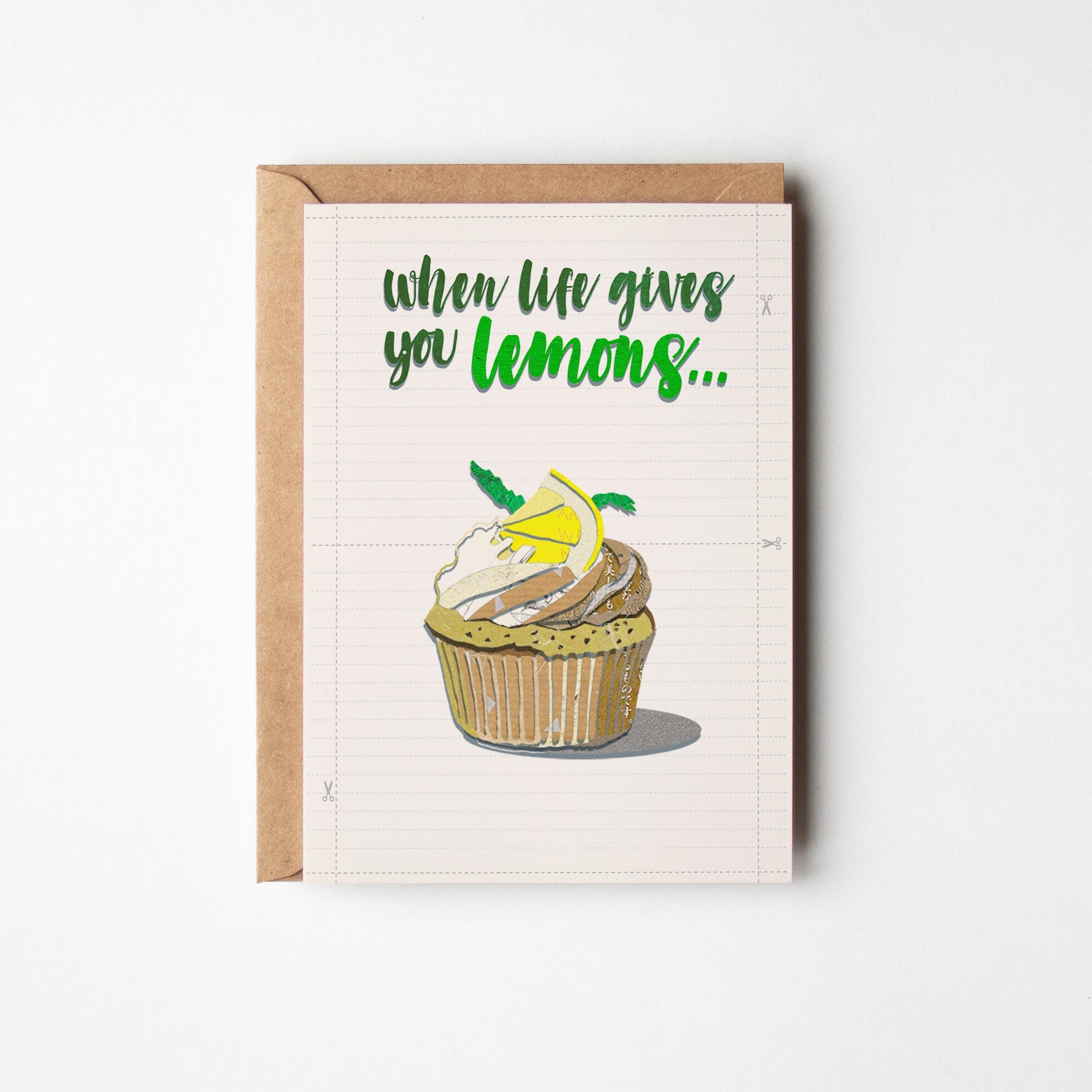 Kaart When Life Gives You Lemons Collage Illustratie Gemaakt - Etsy