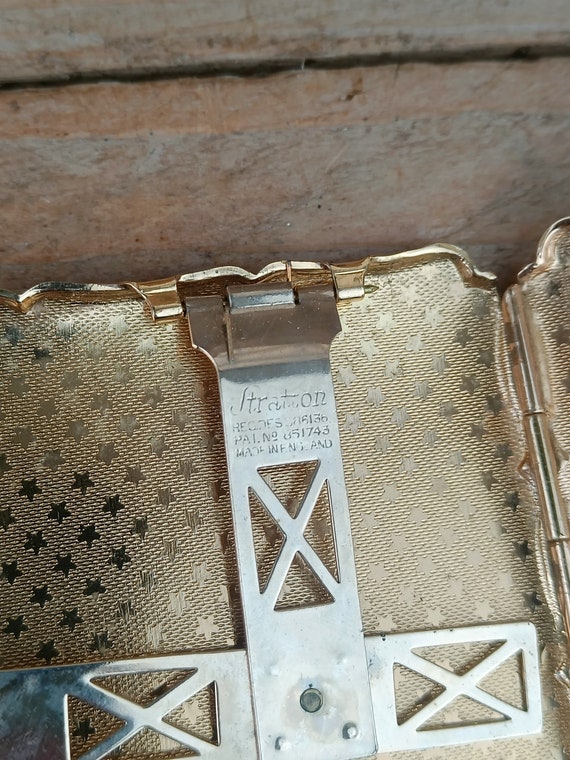 Vintage Stratton Cigarette Case - Gold Color with Geo… - Gem