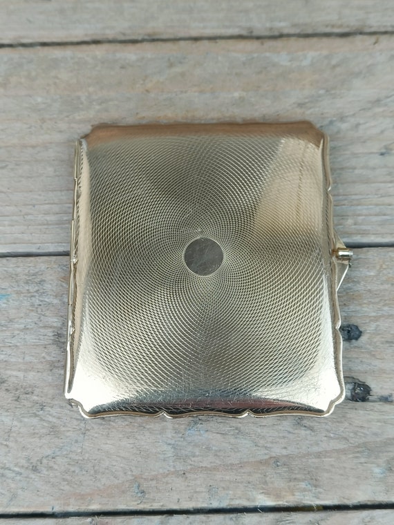 Vintage Stratton Cigarette Case - Gold Color with Geo… - Gem