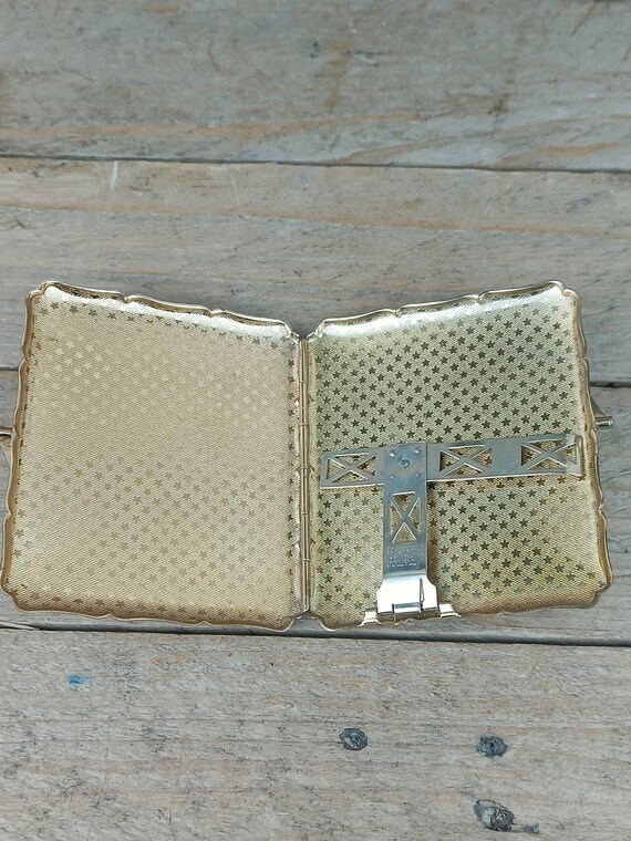 Vintage Stratton Cigarette Case - Gold Color with Geo… - Gem