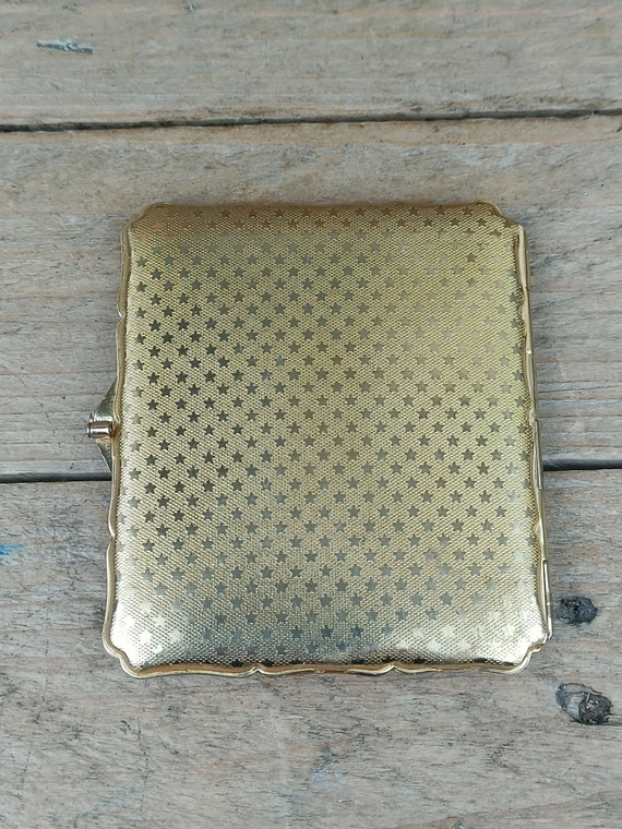 Vintage Stratton Cigarette Case - Gold Color with Geo… - Gem