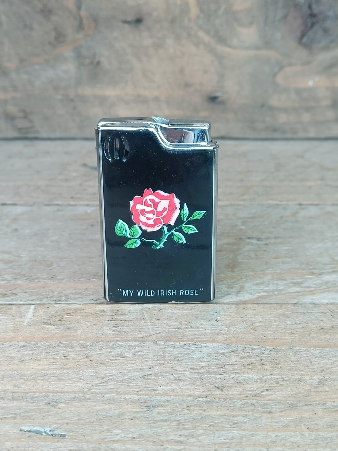 Vintage Singing Lighter With Rose Decal and Quote - Etsy