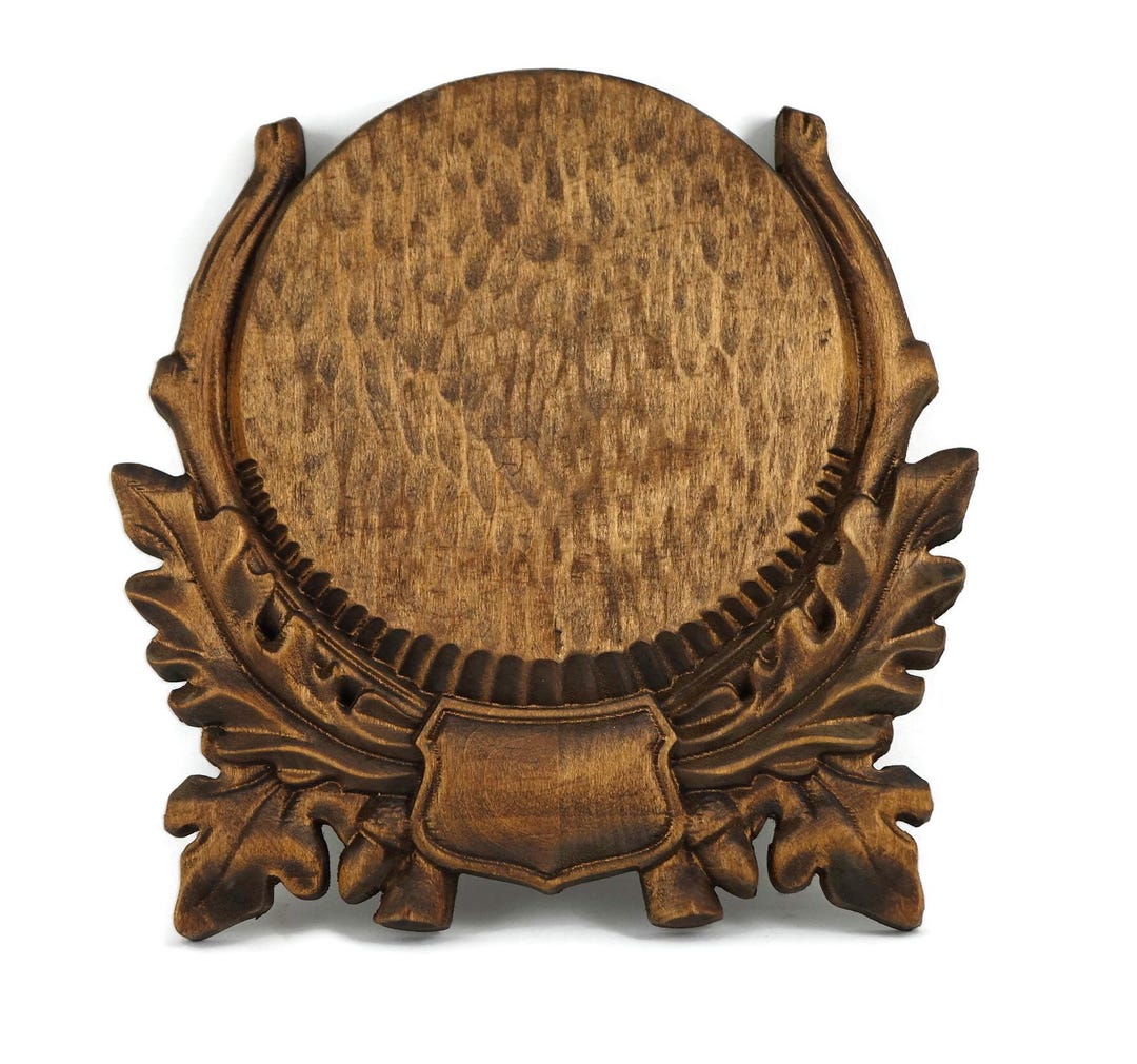 Wooden Base Trophy Shield Mounting Plaque for Wild Boar Tusks Handmade ...