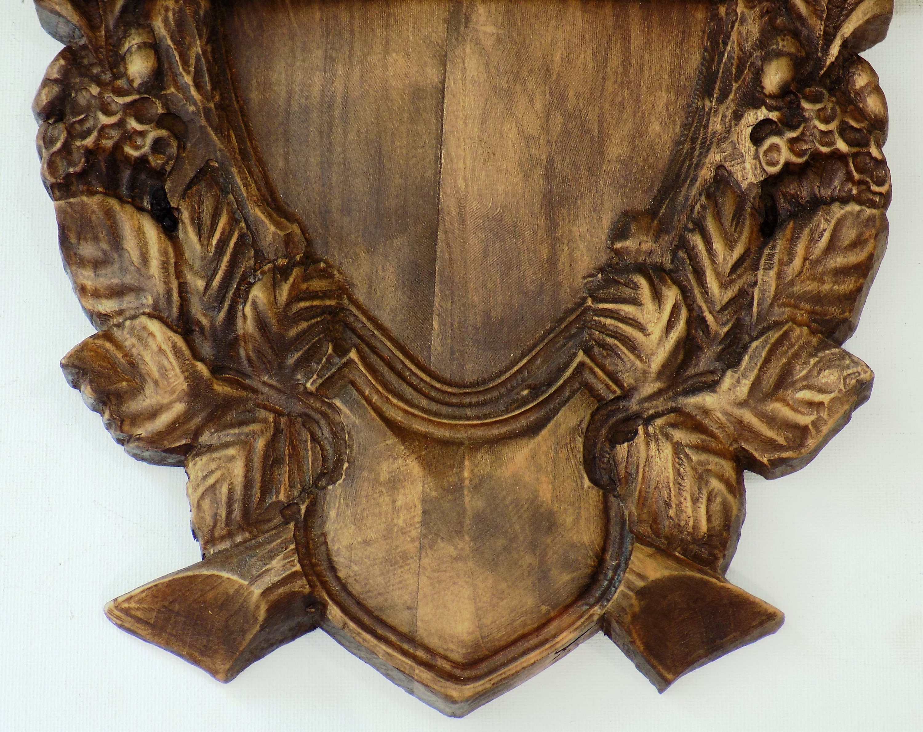 Wooden Base Shield Trophy Wood Carving Mounting Plaque for Roe Deer ...