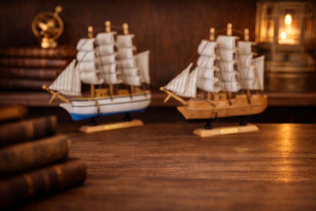 Wooden Sailing Ship Model – Handmade Confection Ship, Nautical Home ...