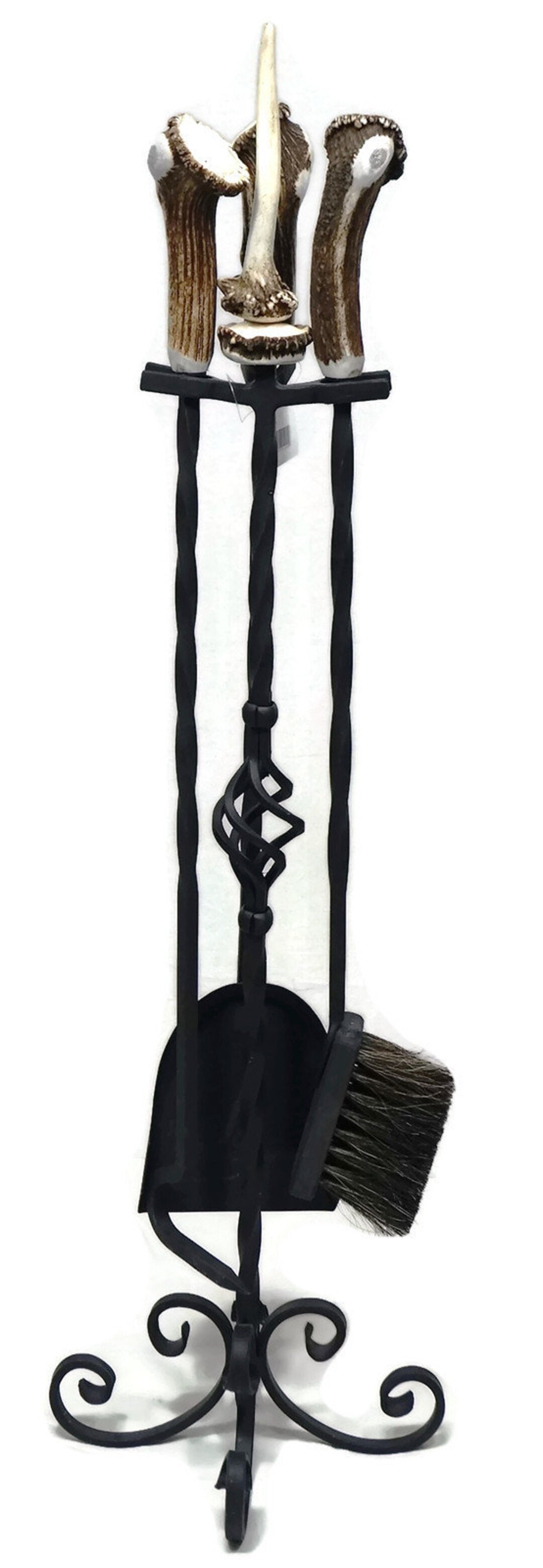 Large Hand Forged Fireplace Tools Set Wrought Iron Stove Set With ...