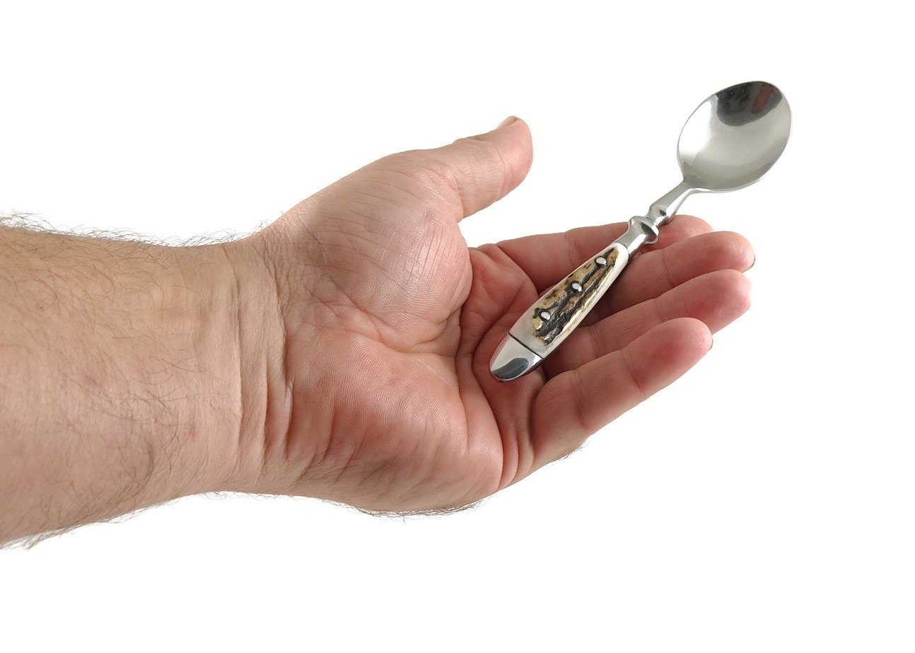 Set of Spoons & Forks, Flatware,with Real Deer Antlers Handles Hunters ...