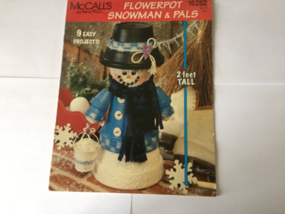 Flowerpot Snowman - Etsy