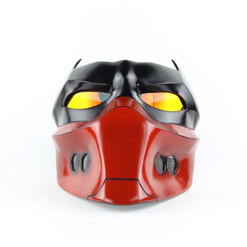 Red Hood Mask Outlaw Version Full Face Mask, Lens in Eyes, Halloween ...