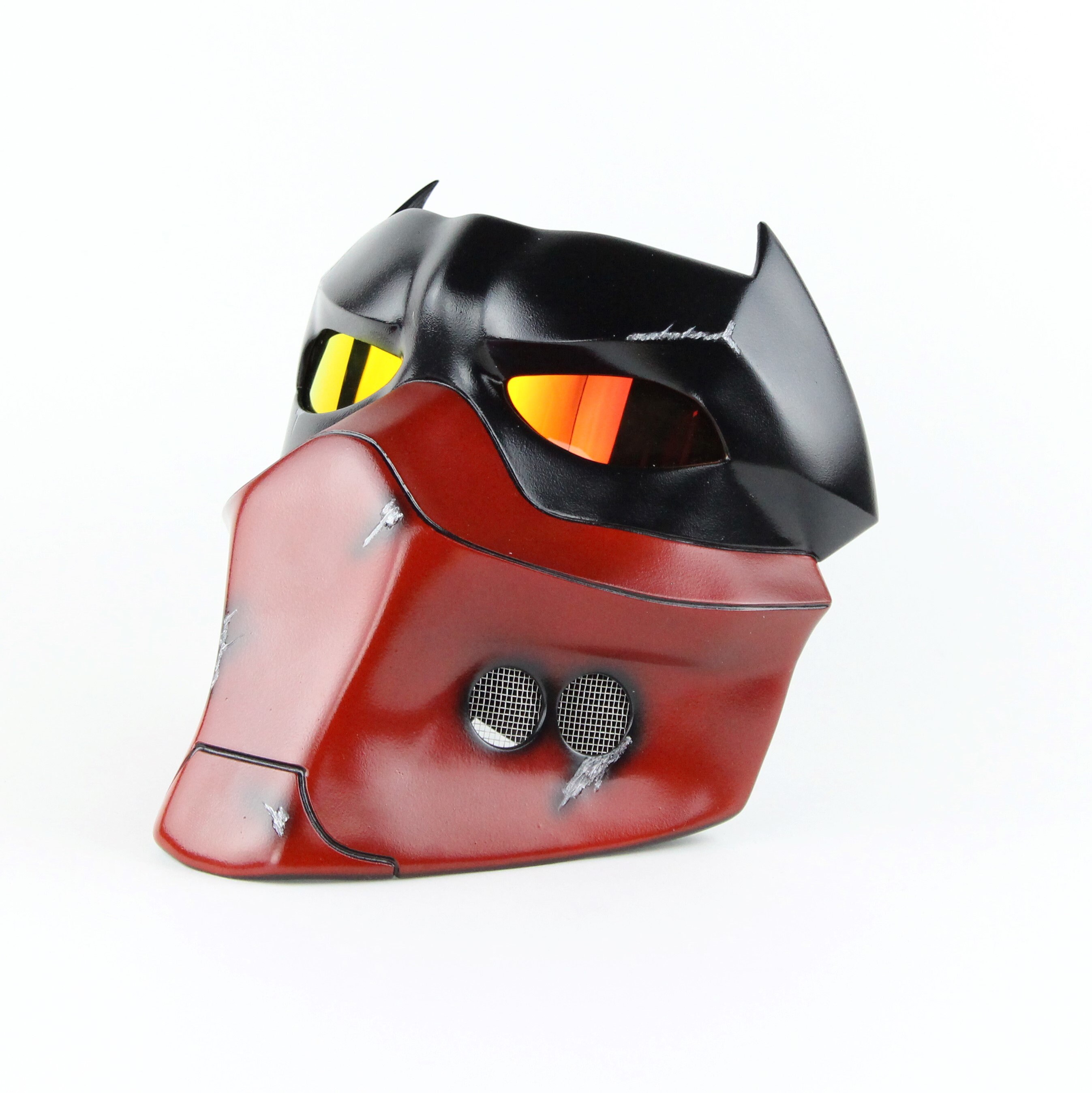 Red Hood Mask Outlaw Version Full Face Mask, Lens in Eyes, Halloween ...